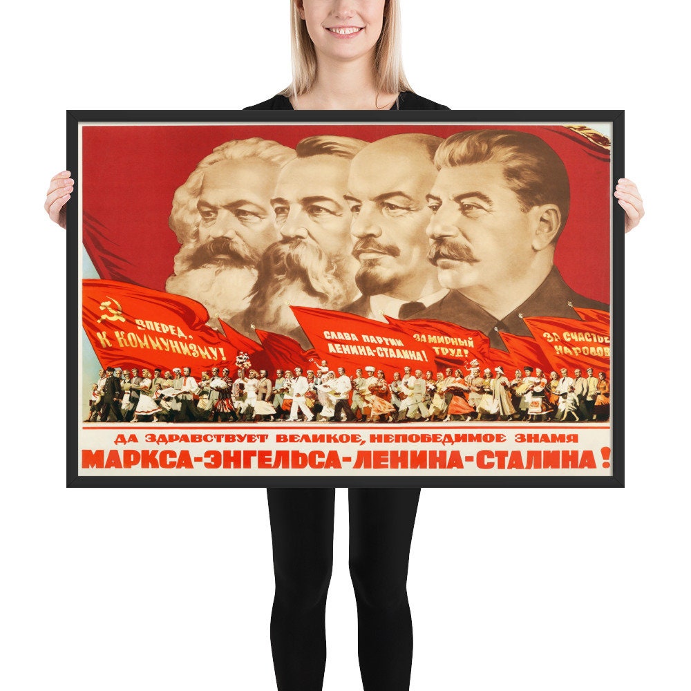 Marx, Engels, Lenin and Stalin 1953 Vintage Soviet Poster - Etsy