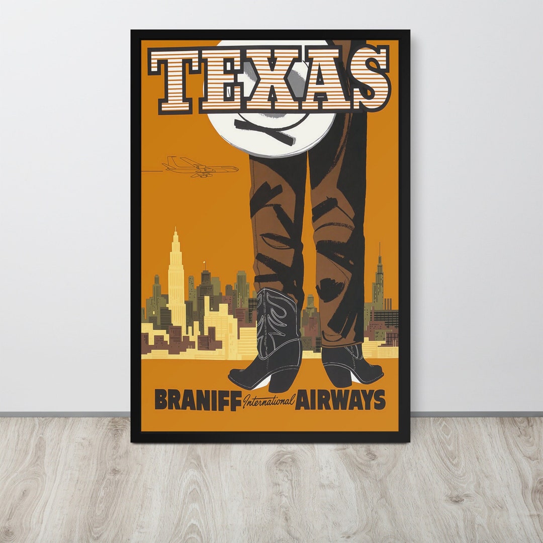 Texas Vintage Travel Poster - Etsy