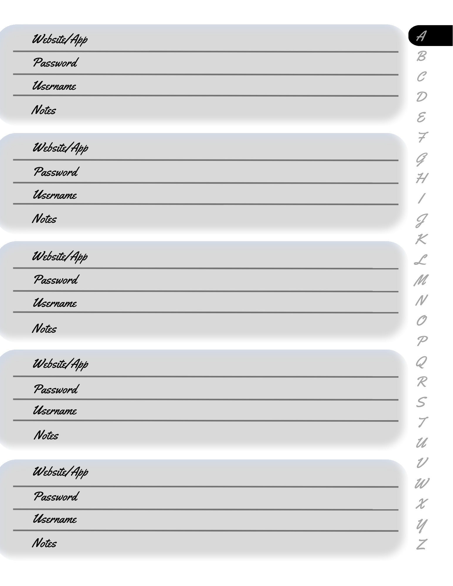 Printable Password Notebook / Internet Address Notebook to Keep Safe ...