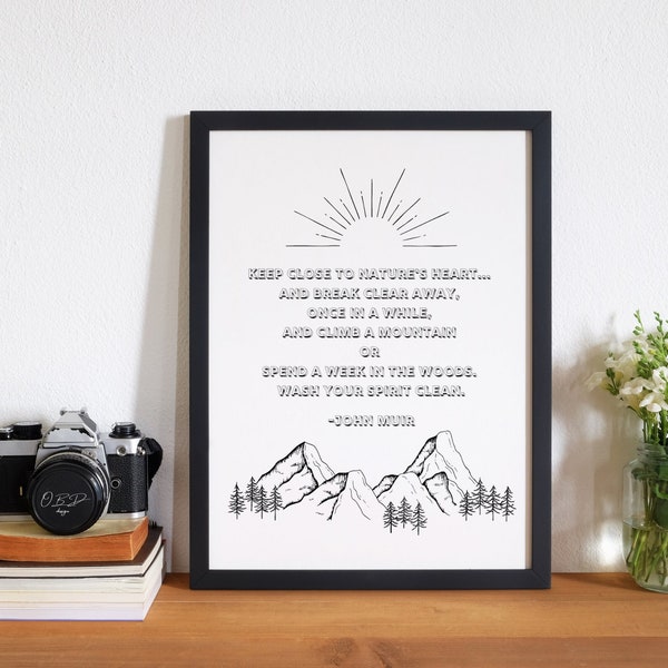 John Muir Quote Wall Art - Etsy