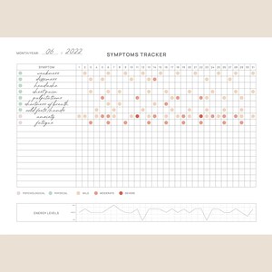 Monthly Symptom Tracker (printable & Digital) / Track Monthly Symptom ...