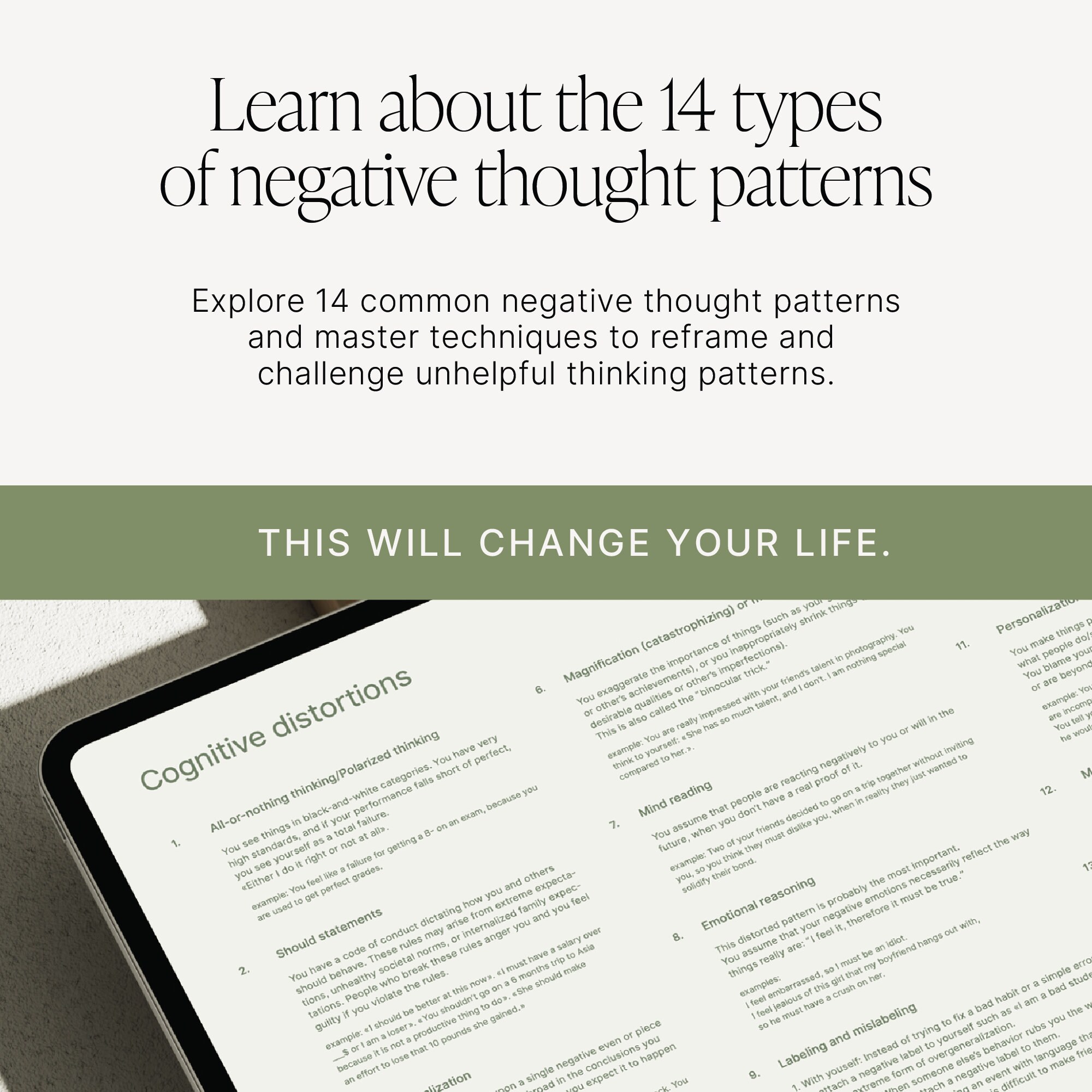 Self-therapy Mini-journal (cognitive Behavioral Therapy) / Digital ...