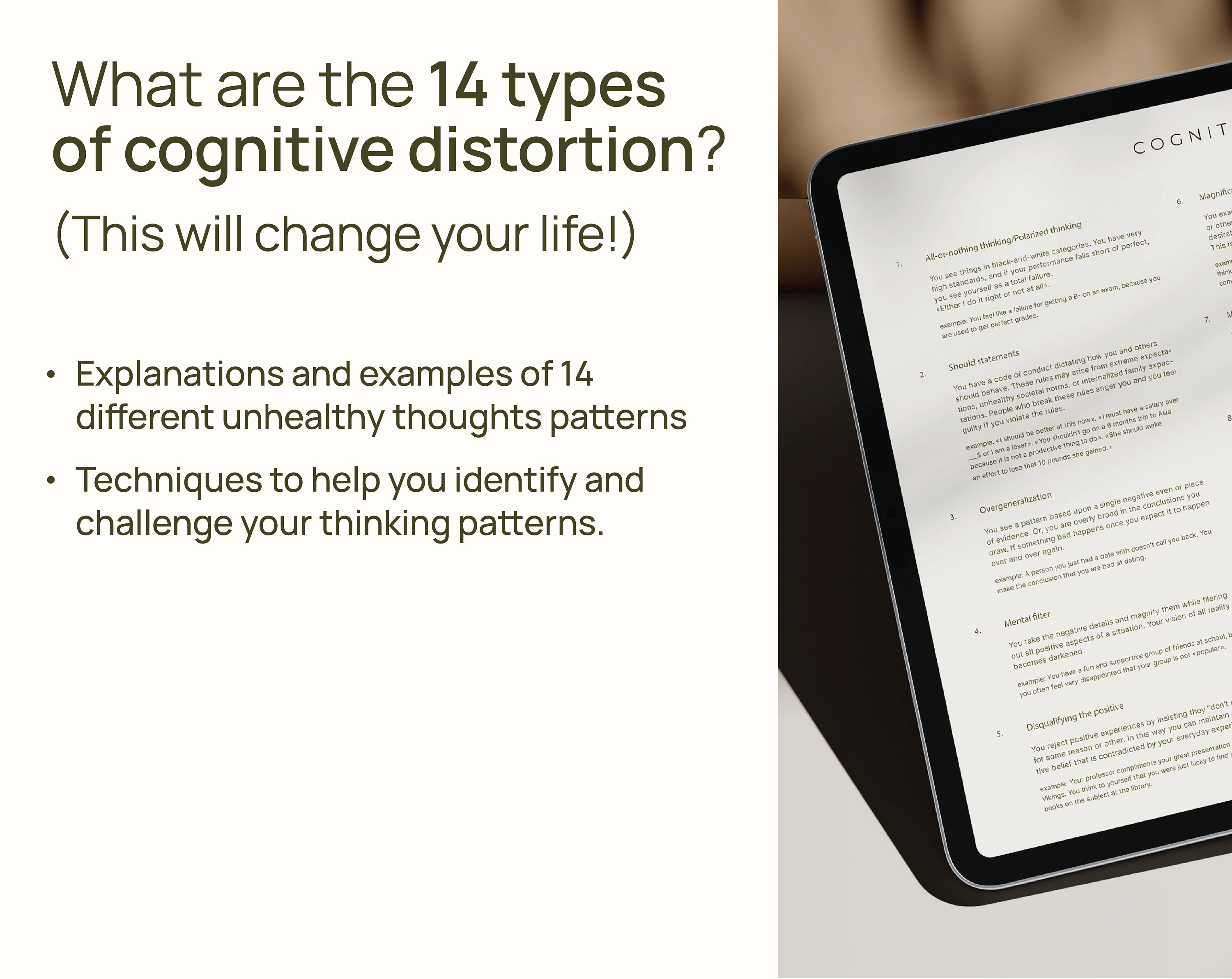 Self-therapy Workbook 22 Pages / Based on Cognitive - Etsy