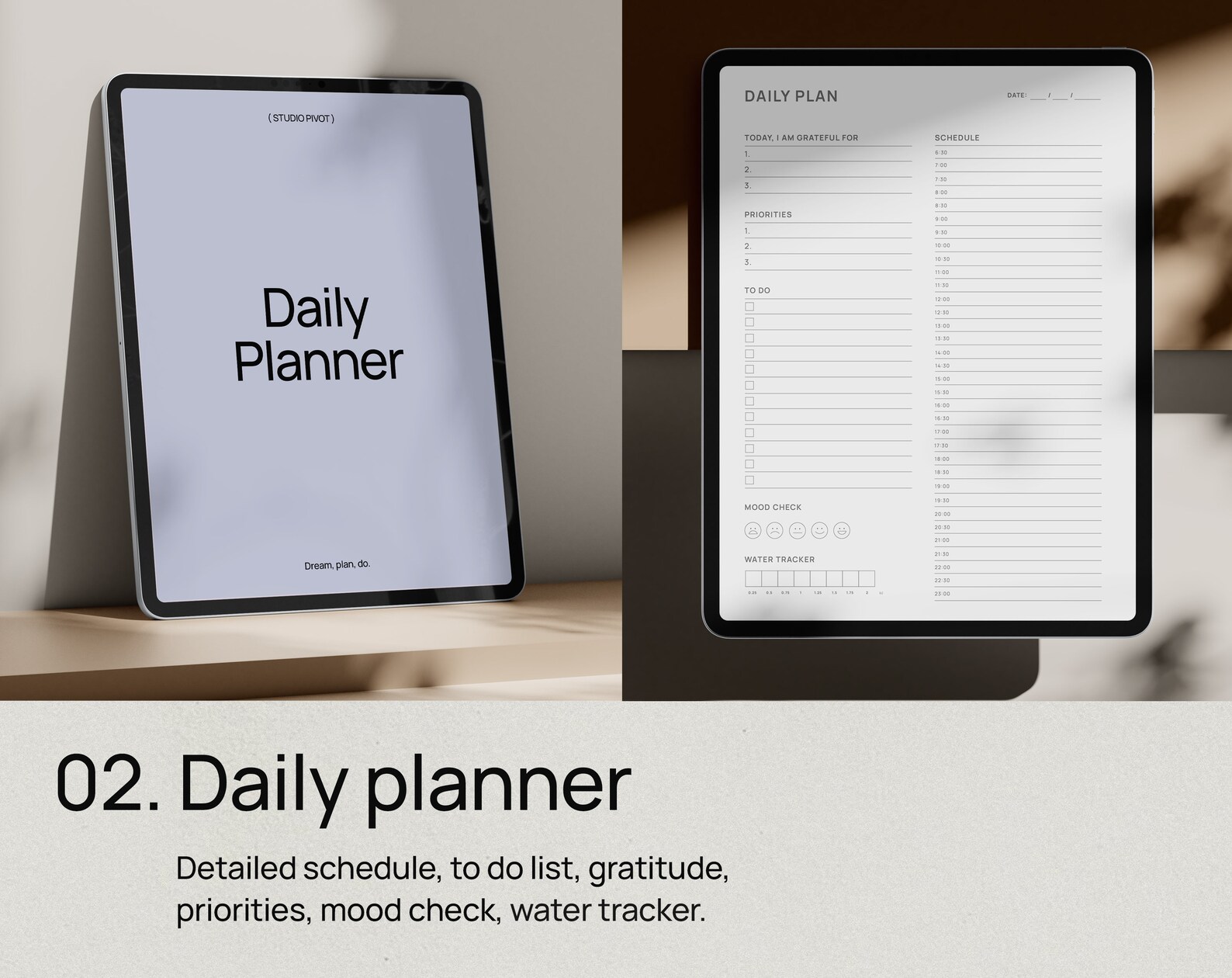 Daily Weekly & Monthly Planners / 3 Digital Planners for - Etsy