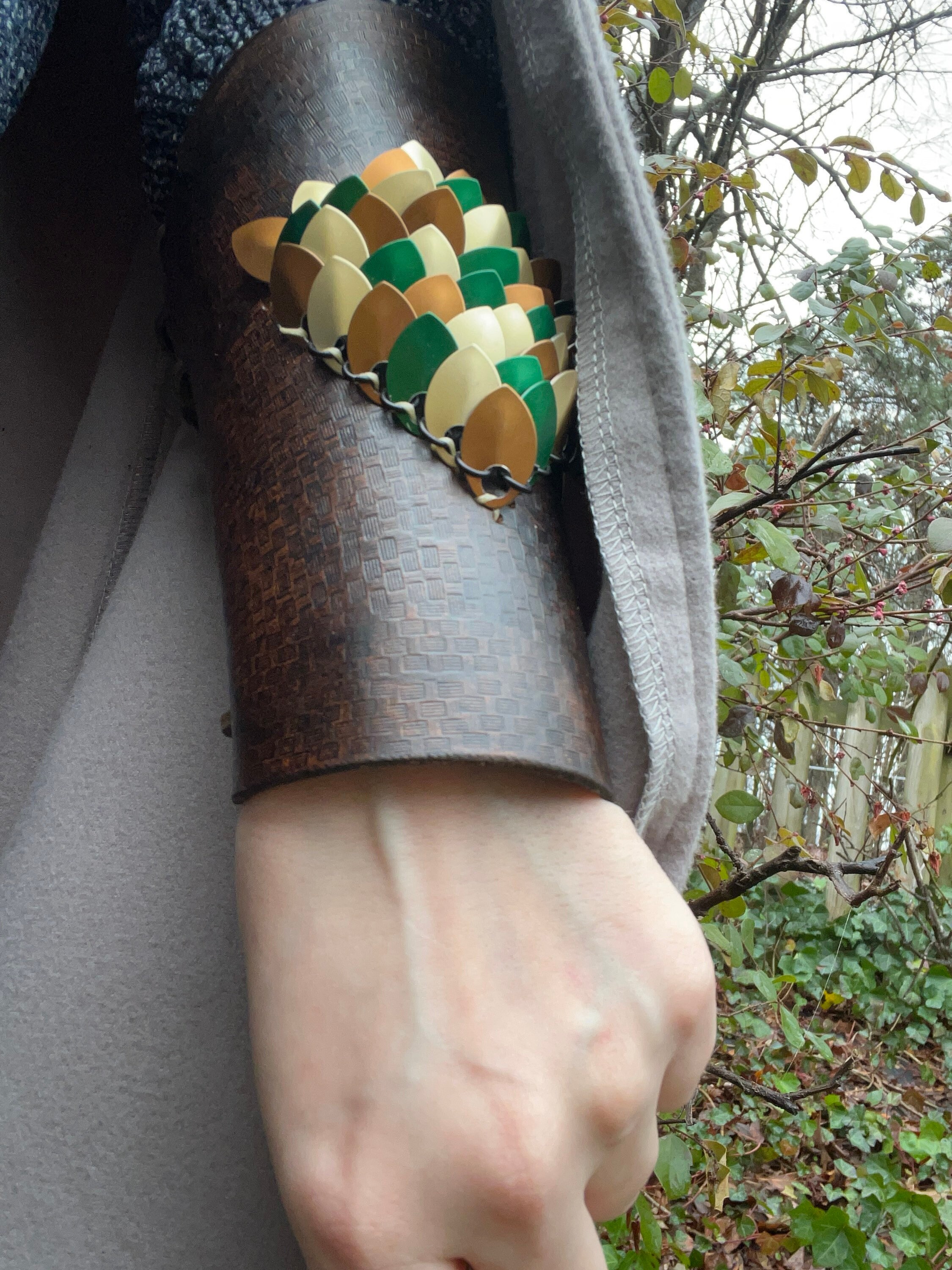 Scale Mail and Leather Bracers - Etsy