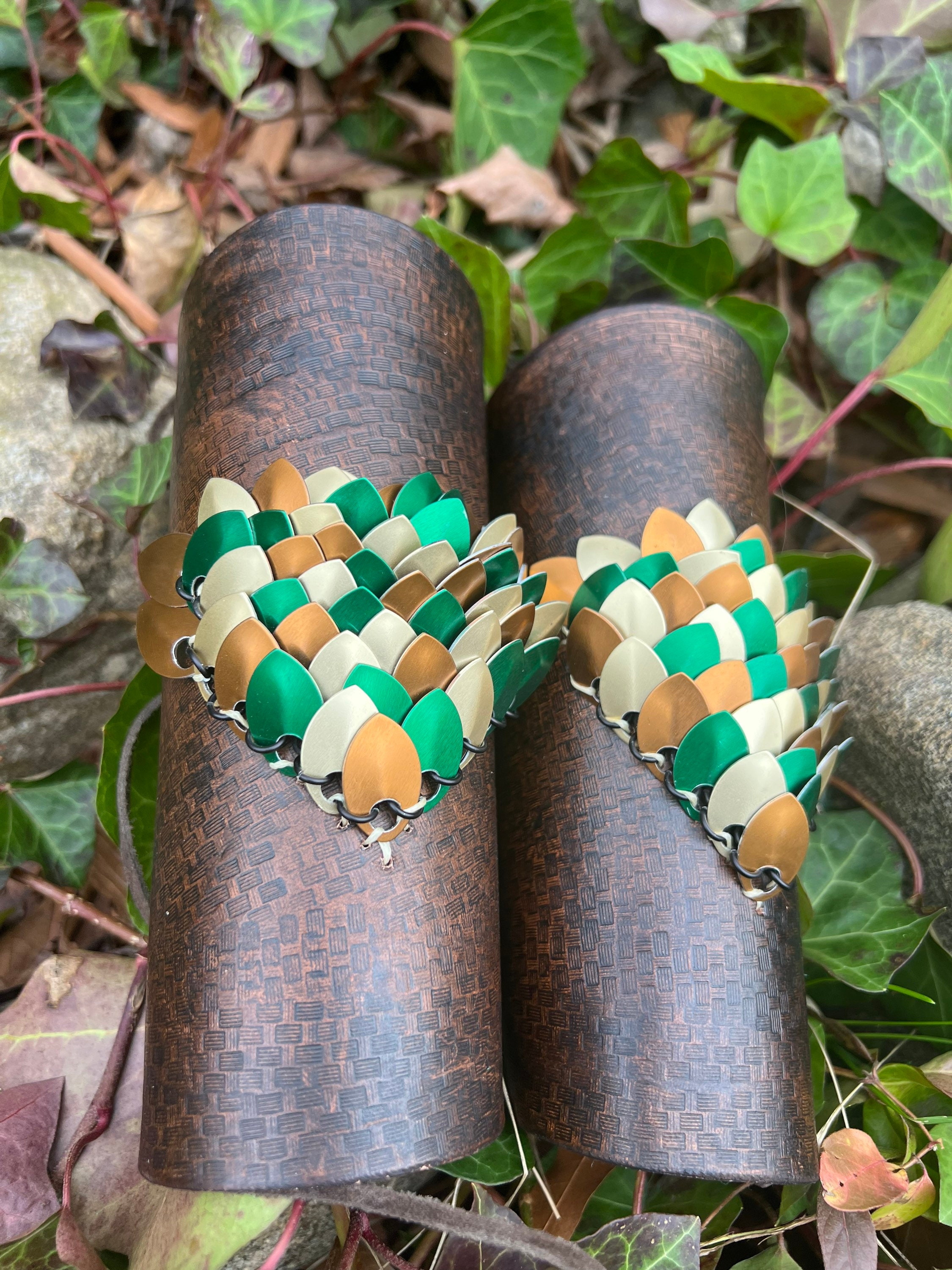 Scale Mail and Leather Bracers - Etsy