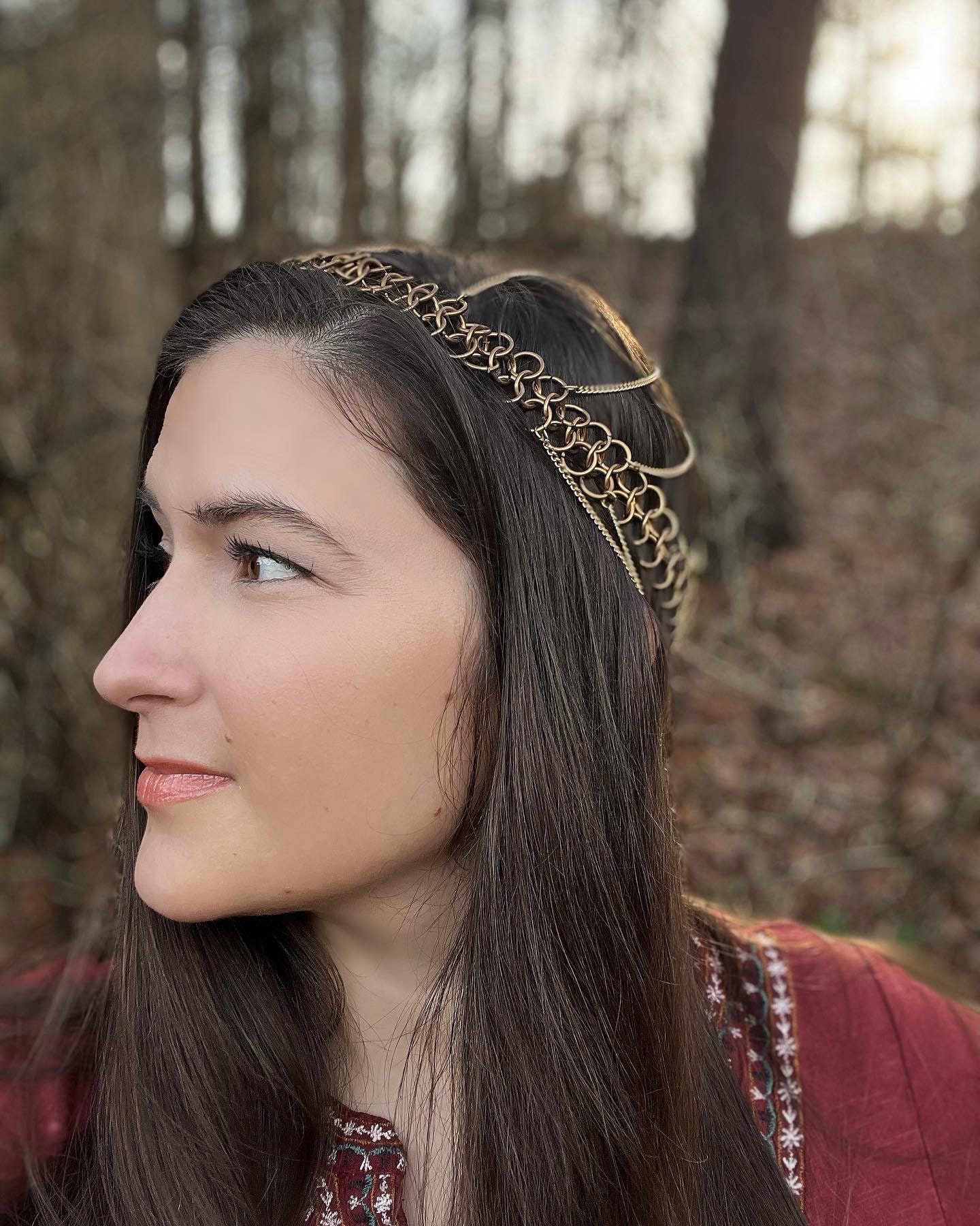 Bronze Chainmail Headpiece - Etsy