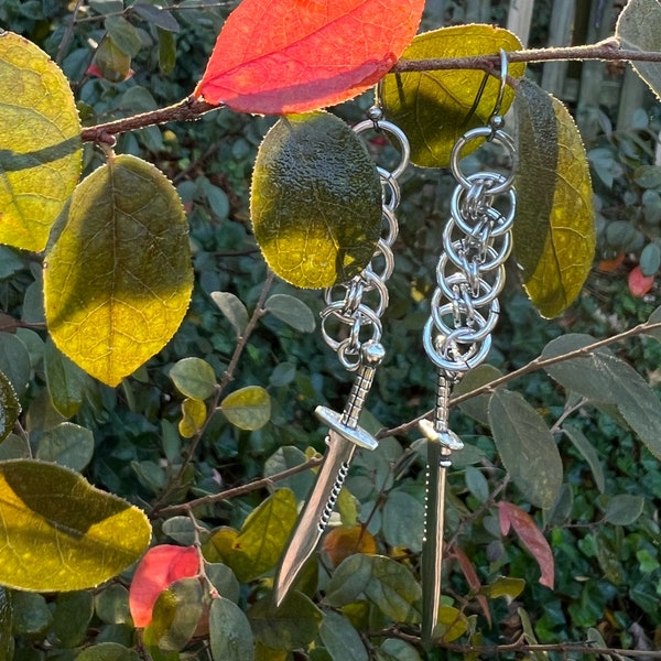 Chainmail Earrings - Etsy