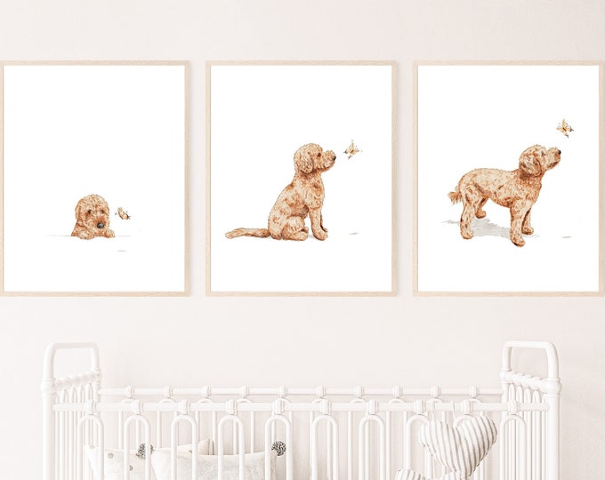 Goldendoodle Print, Puppy Nursery Print, Nursery Dog Print, Dog Wall ...