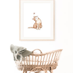 Cat Print, Ginger Cat Wall Art, Watercolor Cat Set of 3, Cat Nursery ...