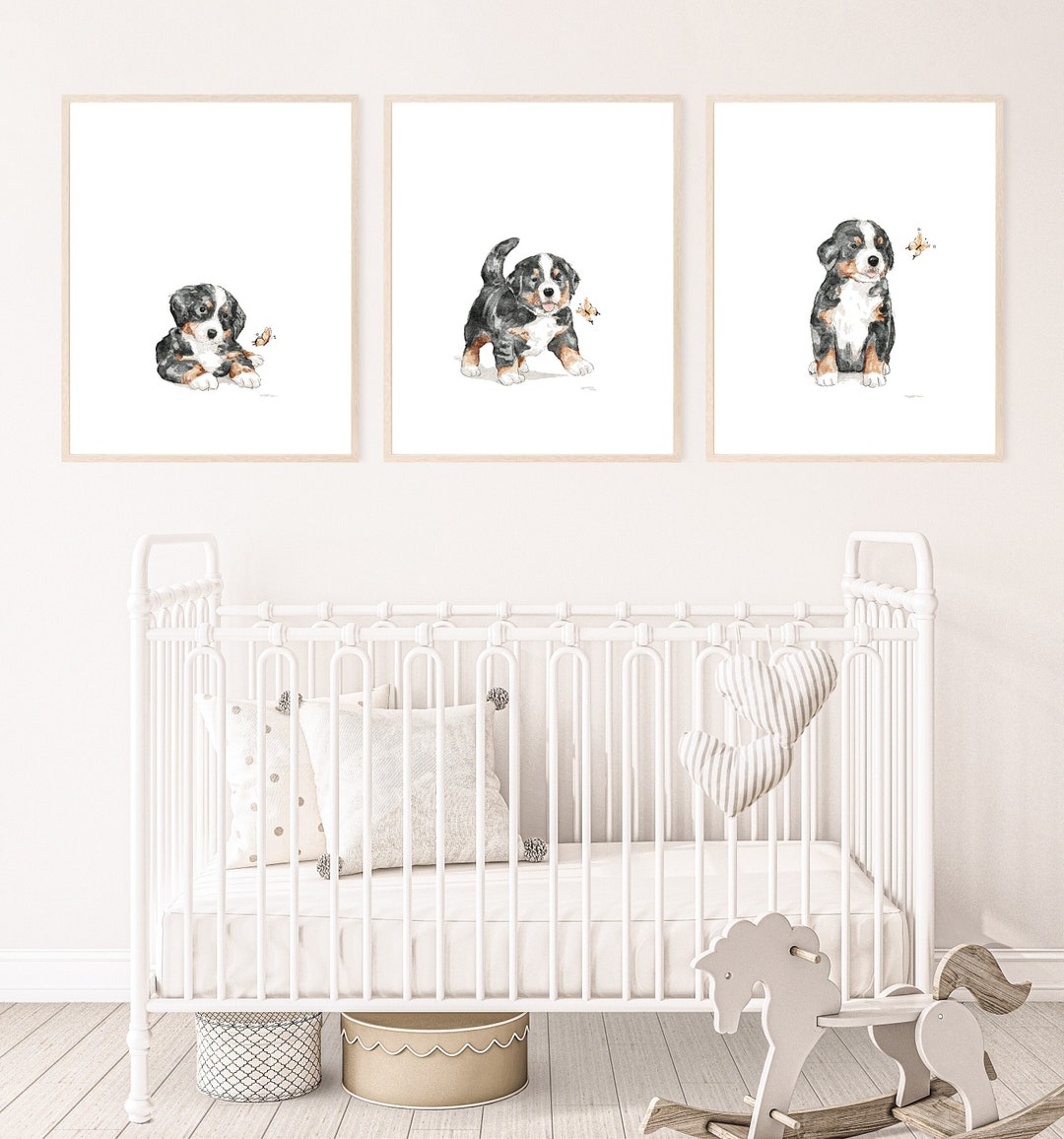Bernese Mountain Dog Print, Puppy Nursery Print, Dog Wall Art, Kid Room Wall Art, Printable Wall ...