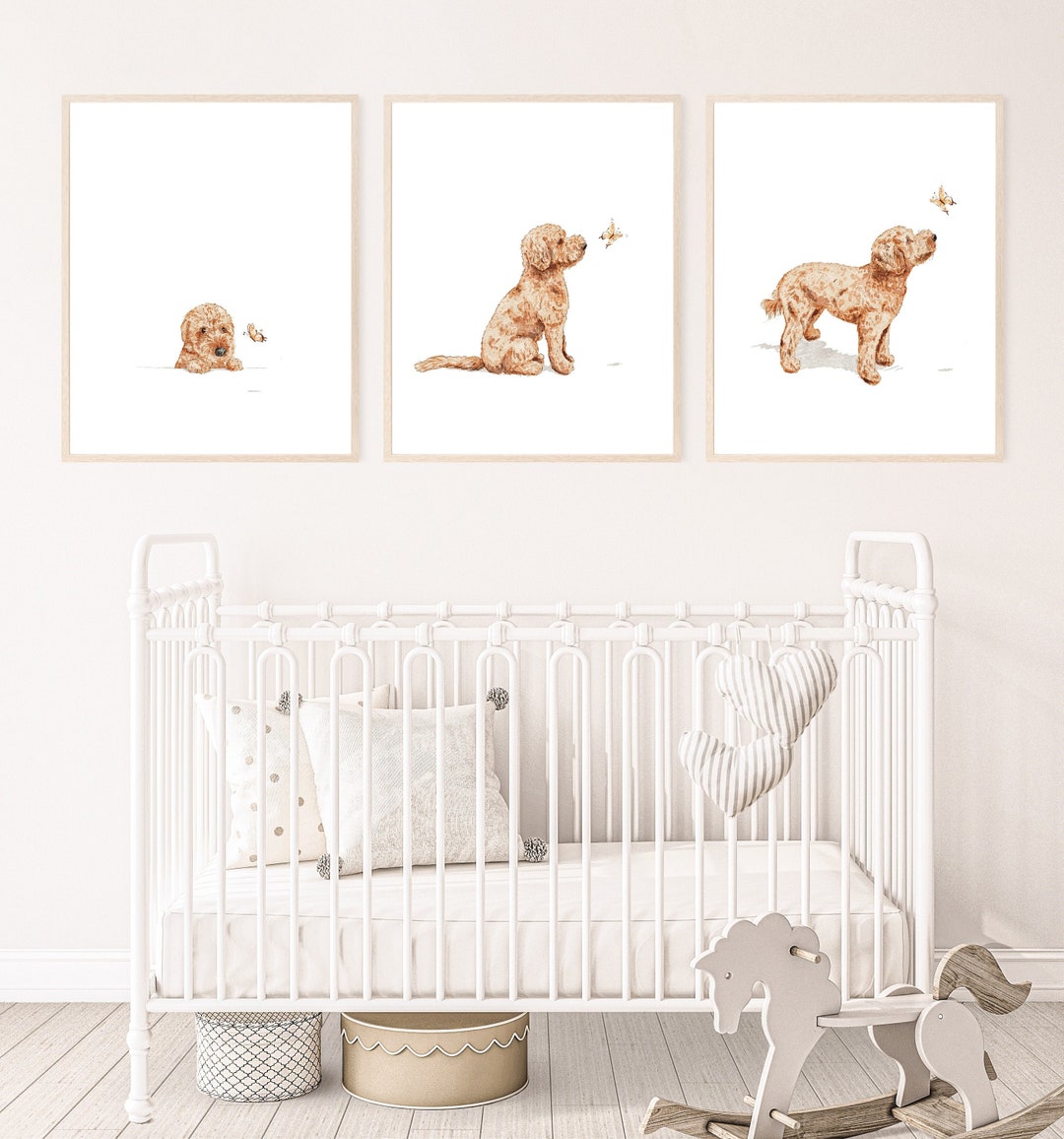 Goldendoodle Puppy Art Print, Whimsical Nursery Decor (digital Download ...