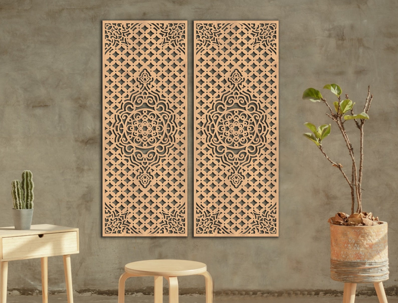 Moroccan Style Wall Panels, Wall Hanging, Wood Home Decor, Lattice ...