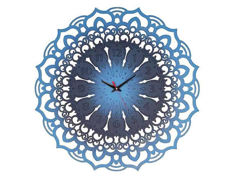 Mandala Clock Mandala Wall Clock Modern Wall Clocks Large | Etsy