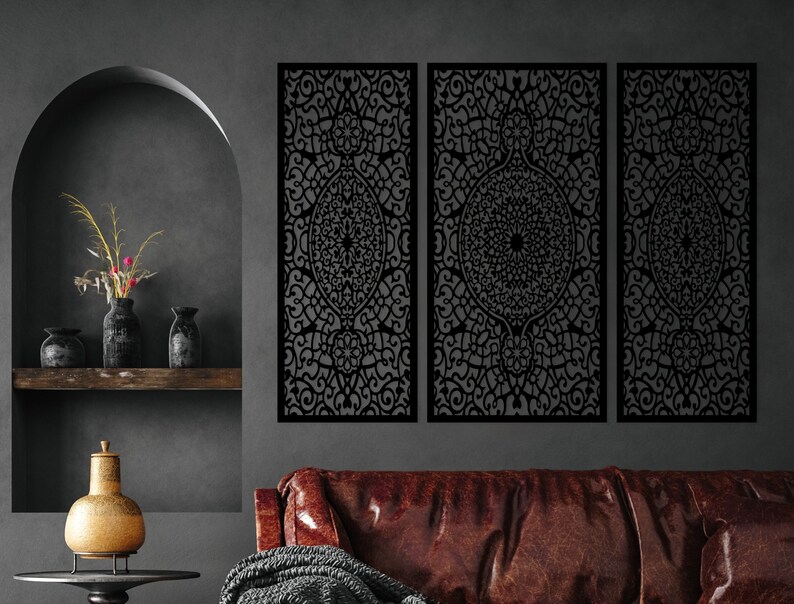 Triptych Wall Art Moroccan Panel Wall Hanging Home Décor - Etsy
