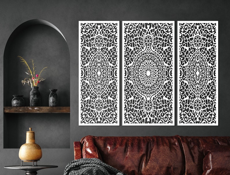 Triptych Wall Art Moroccan Panel Wall Hanging Home Décor - Etsy