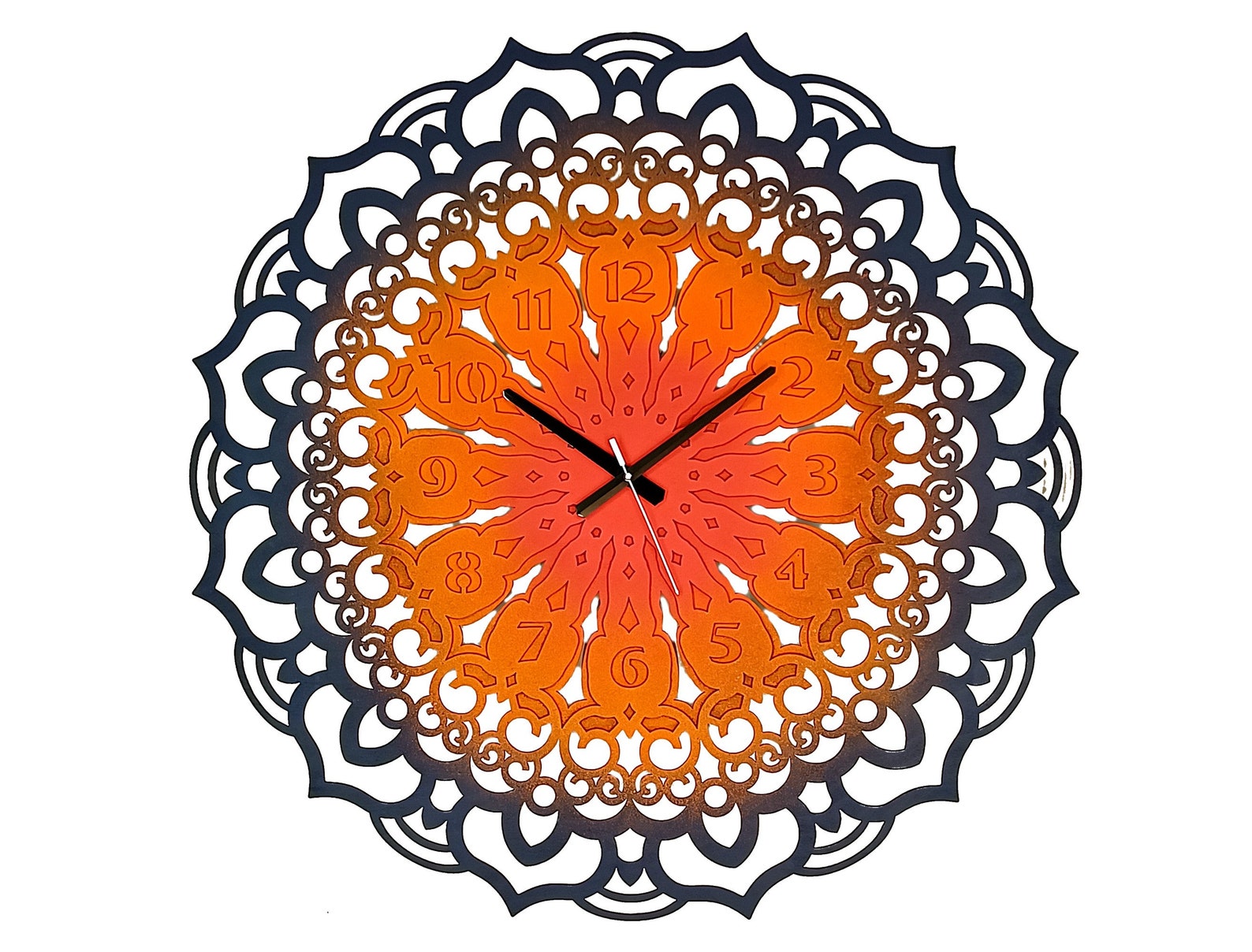 Mandala Clock Mandala Wall Clock Modern Wall Clocks Large | Etsy