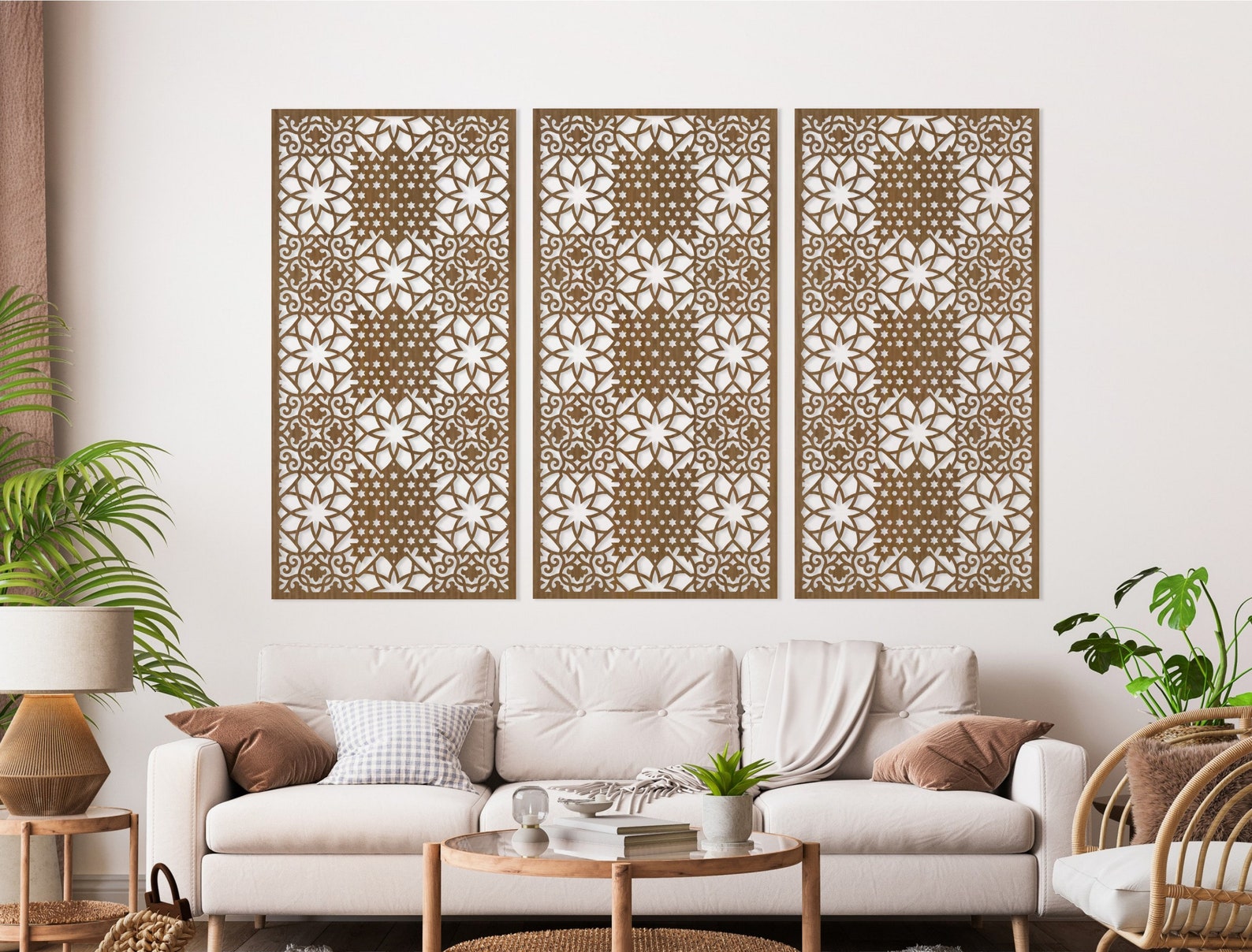 Moroccan Style Wall Panels, Wood Home Decor, Arabic Wall Art, Wood Tile ...
