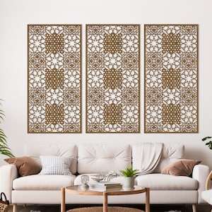 Moroccan Style Wall Panels, Wood Home Decor, Arabic Wall Art, Wood Tile ...