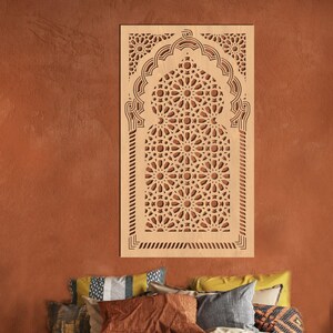 Large Moroccan Window in the Form of a Wooden Wall Panel, Beautiful ...