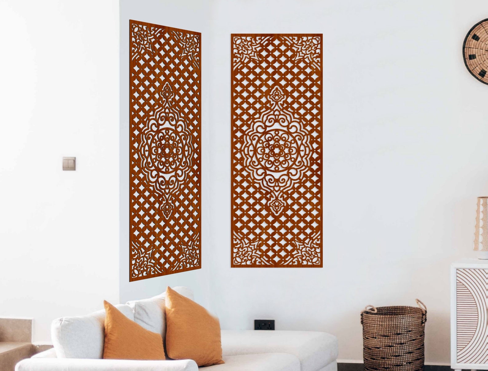 Moroccan Style Wall Panels, Wall Hanging, Wood Home Decor, Lattice ...