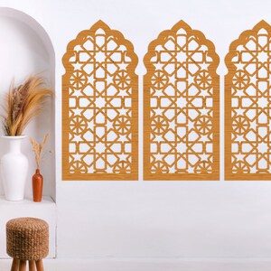 A Beautiful Wooden Wall Panel With a Mashrabiya Pattern Embedded in a ...