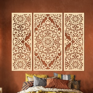 Beautiful Large Openwork Triple Panel in Moroccan Style, Triptych Wall Hanging, Home Décor ...