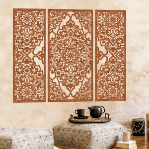 Beautiful Large Openwork Triple Panel in Moroccan Style, Triptych Wall Hanging, Home Décor ...