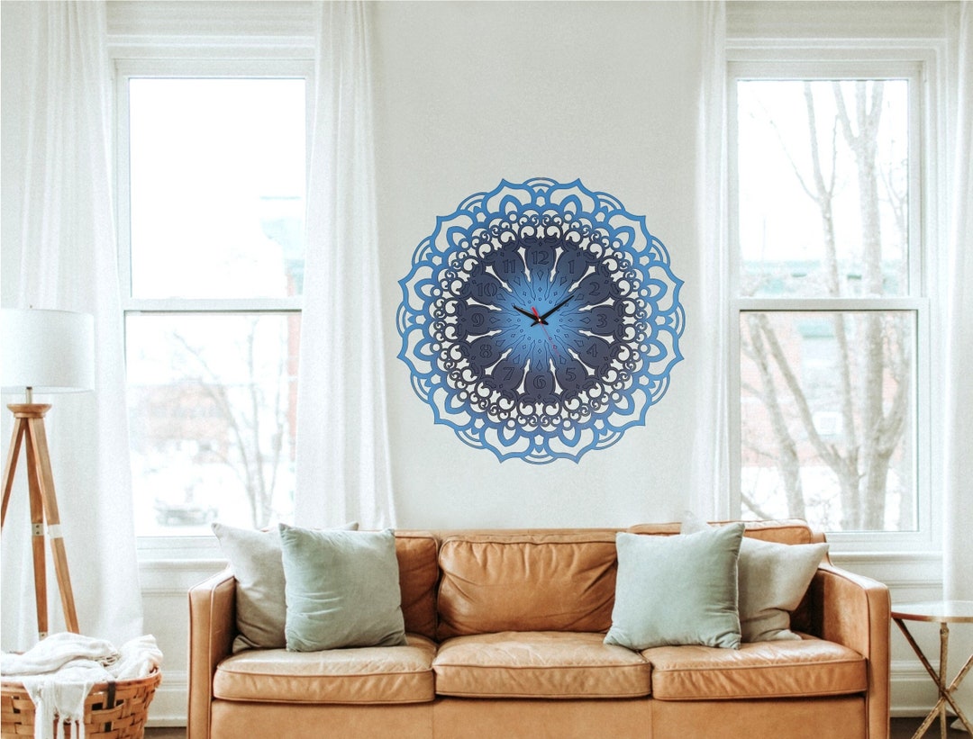 Mandala Clock, Mandala Wall Art, Clock Wall, New Home Gift, Decorwall ...