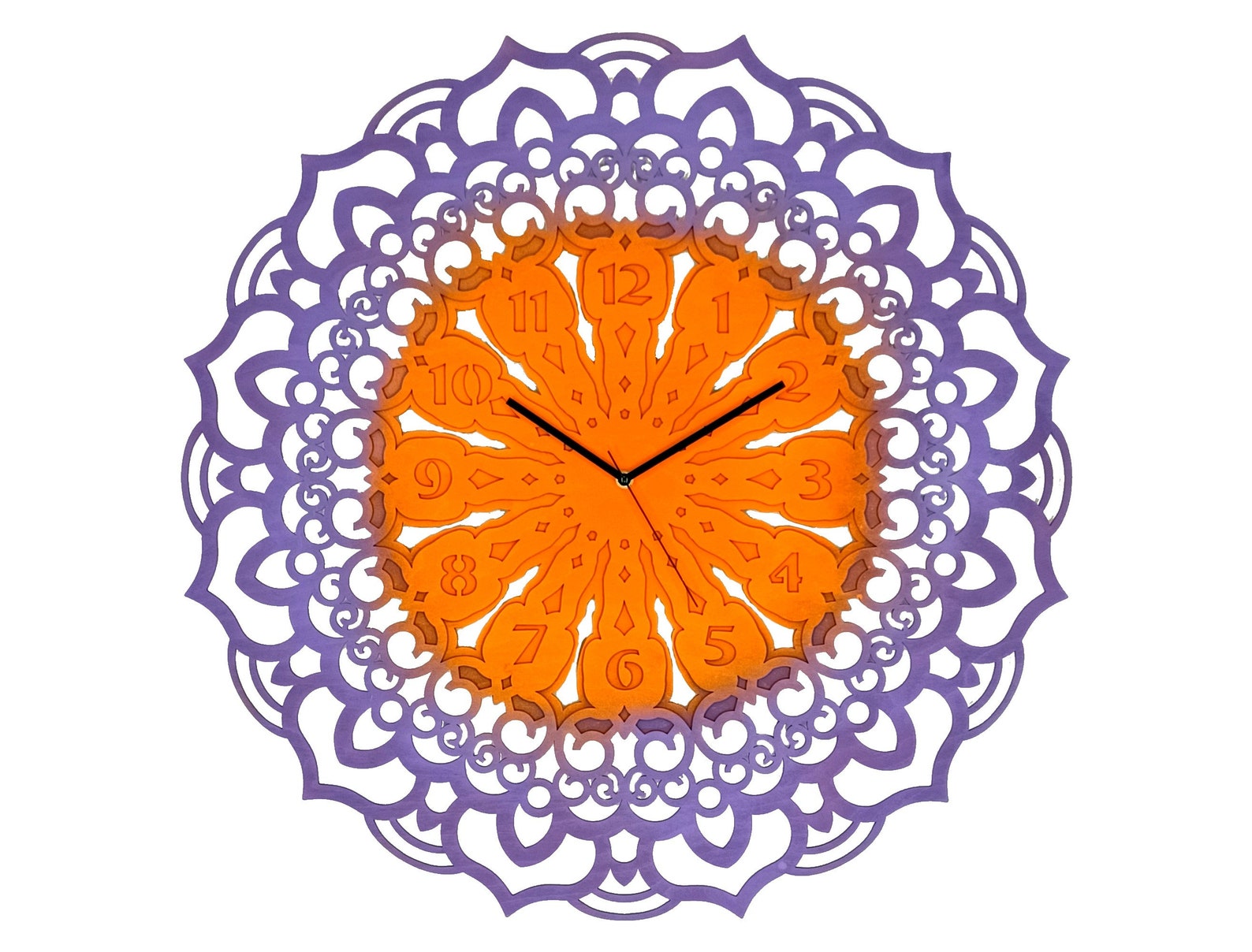 Mandala Clock Mandala Wall Clock Modern Wall Clocks Large | Etsy