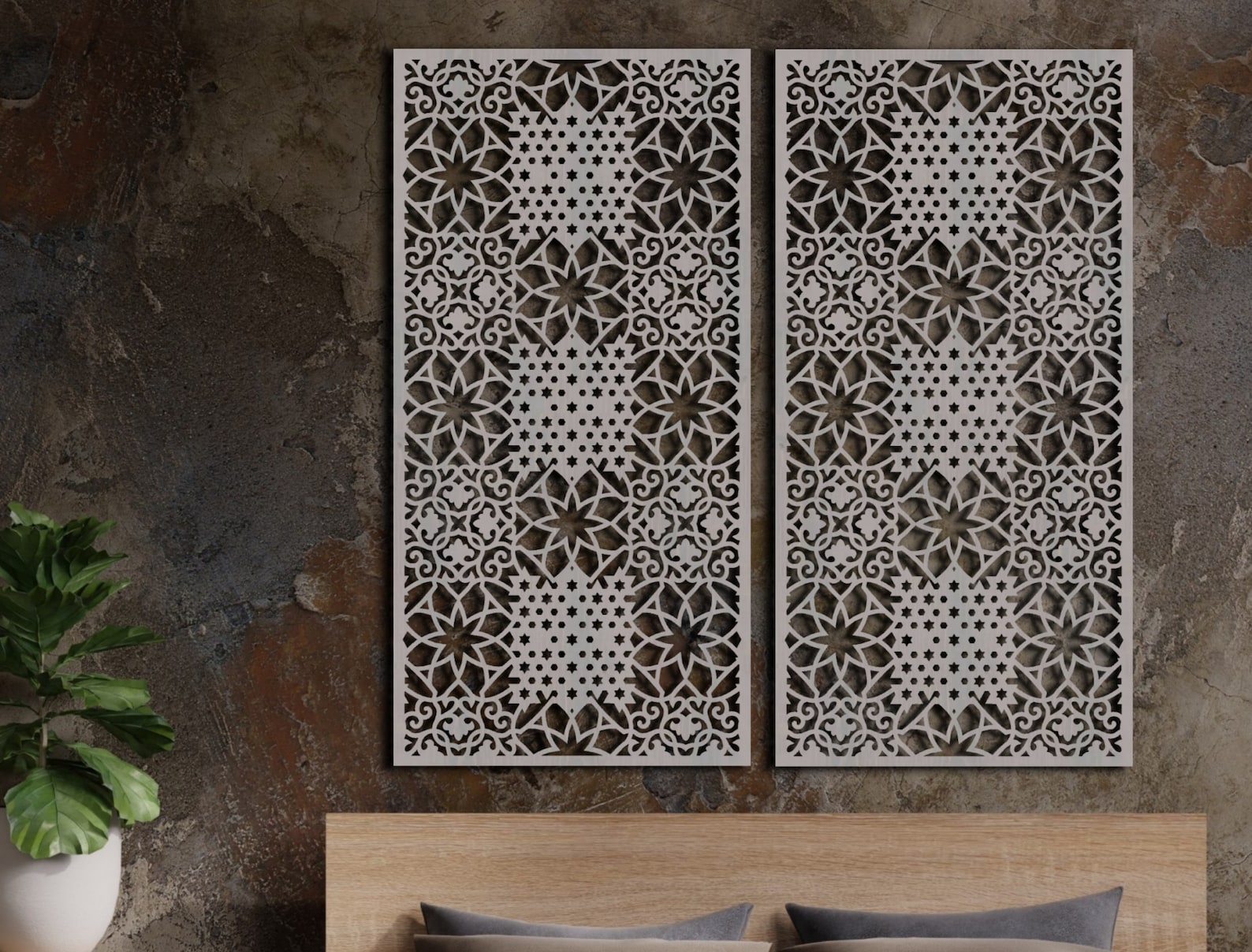 Moroccan Style Wall Panels Wood Home Decor Arabic Wall Art - Etsy