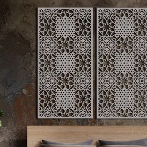 Moroccan Style Wall Panels, Wood Home Decor, Arabic Wall Art, Wood Tile ...