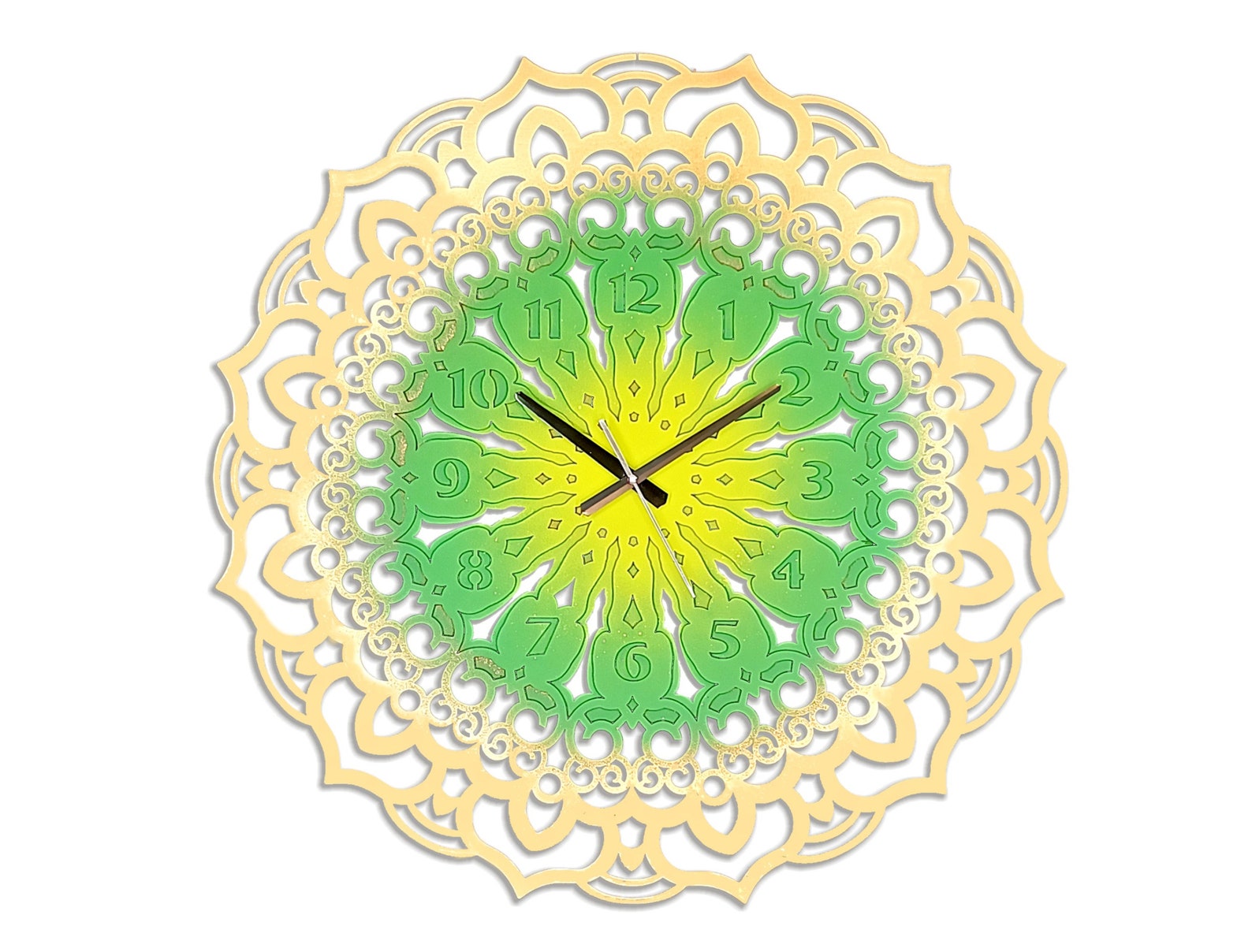 Mandala Clock Mandala Wall Clock Modern Wall Clocks Large | Etsy