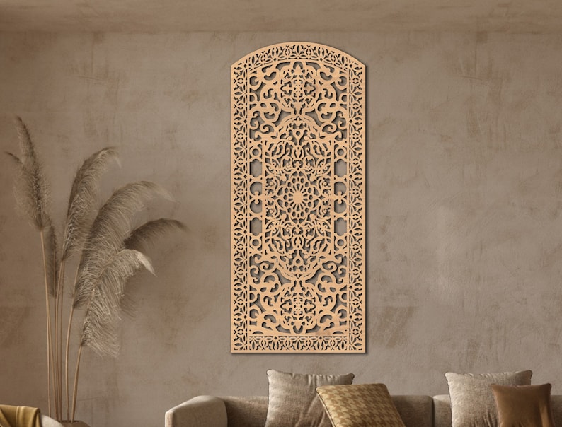 Wood Home Decor, Arabic Wall Art, Islamic Gift, Moroccan Lattice Panel ...