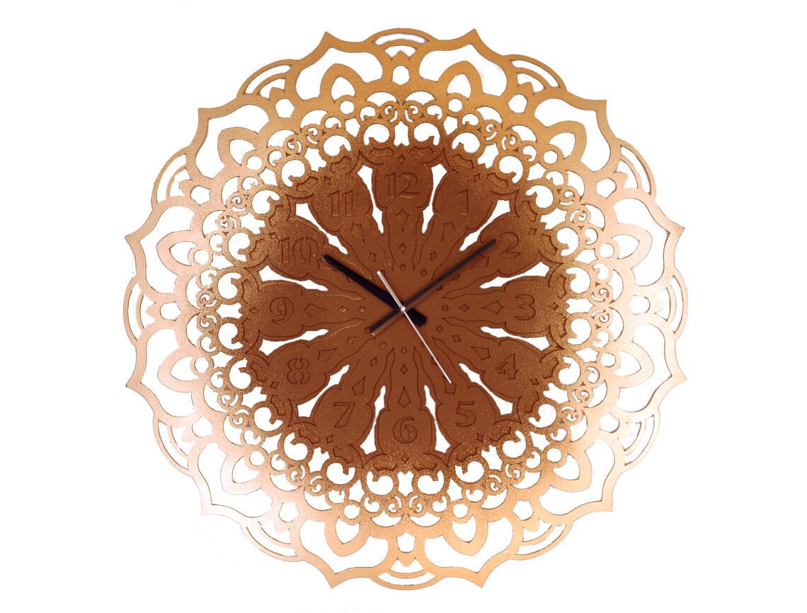 Mandala Clock Mandala Wall Clock Modern Wall Clocks Large | Etsy