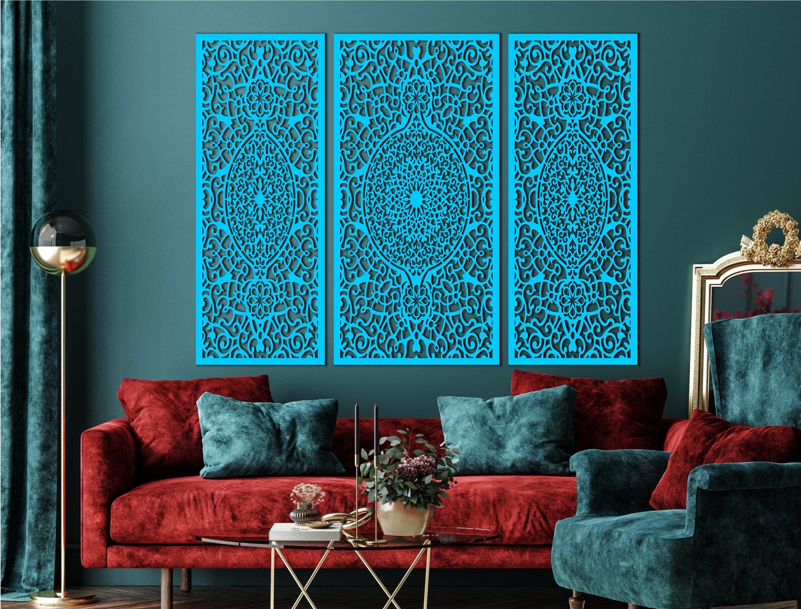 Triptych Wall Art Moroccan Panel Wall Hanging Home Décor - Etsy