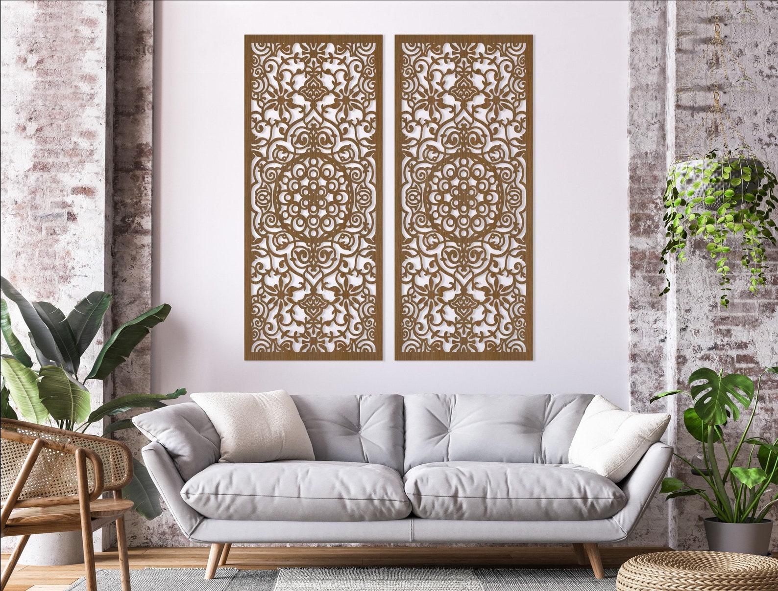 Wall Andalusian Geometric Wall Hanging, Geometric Lattice Panel Décor ...