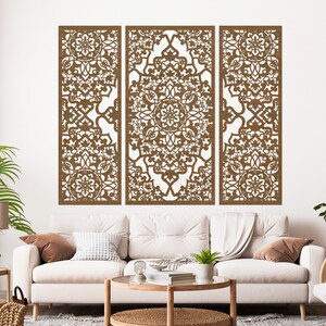 Beautiful Large Openwork Triple Panel in Moroccan Style, Triptych Wall Hanging, Home Décor ...