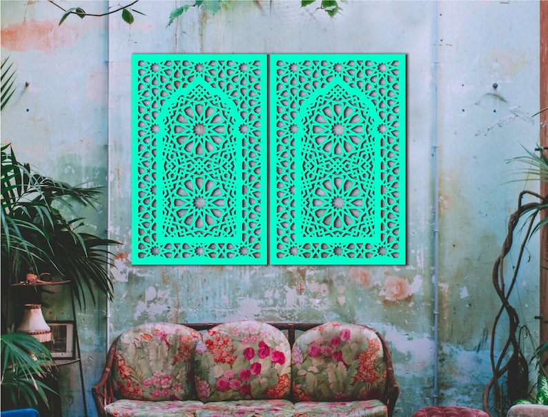 Arabic Window Moroccan Panel Wooden Wall Art Moroccan - Etsy