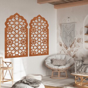 A Beautiful Wooden Wall Panel With a Mashrabiya Pattern Embedded in a ...