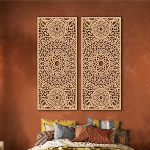 Wooden Openwork Decorative Wall Panel Style Hanging Arabic Carpet, Home ...