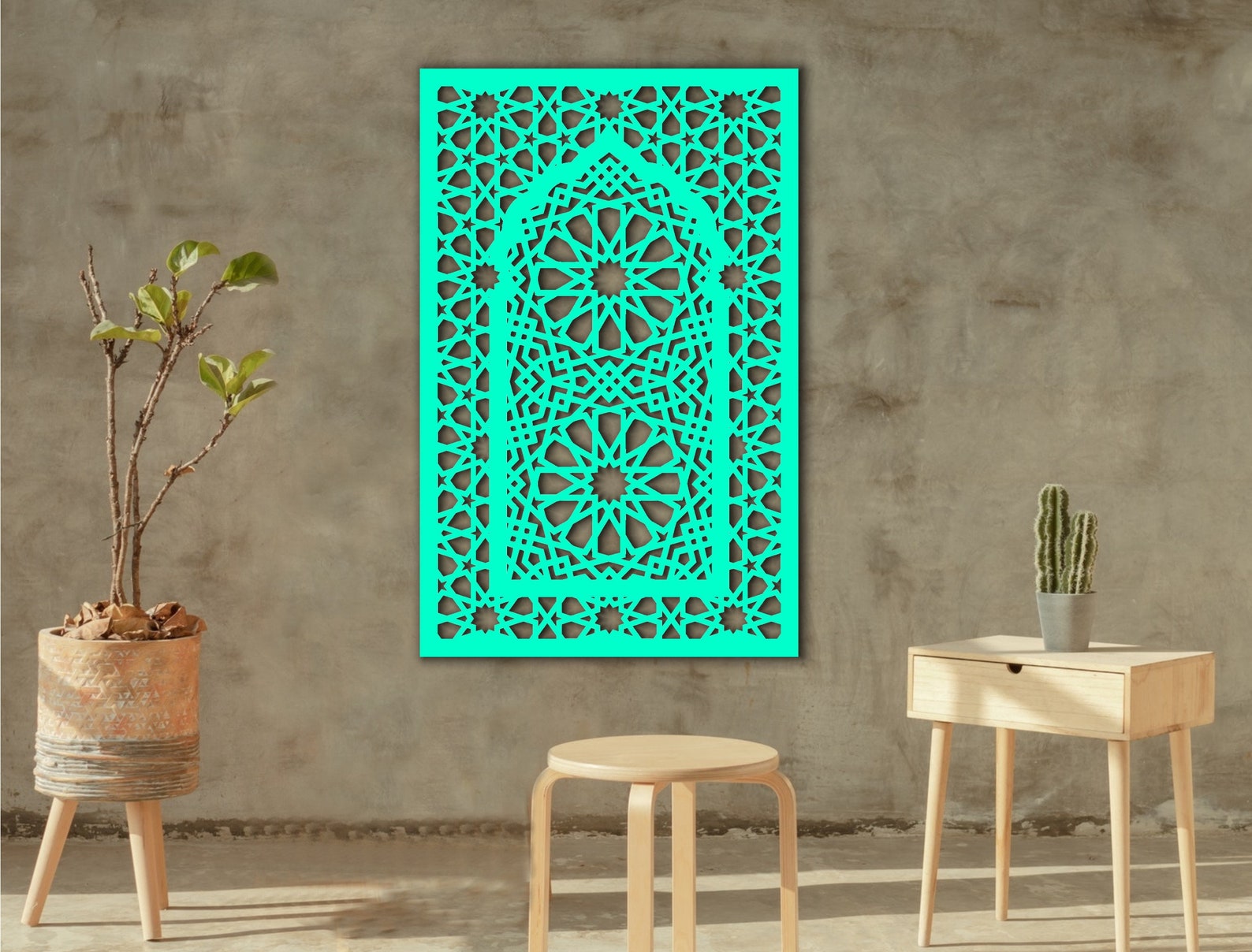 Arabic Window Moroccan Panel Wooden Wall Art Set of 3 Boho - Etsy