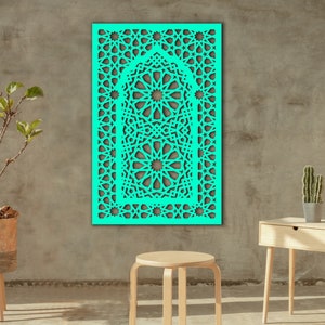 Arabic Window, Moroccan Panel, Wooden Wall Art, Set of 3, Boho Home ...