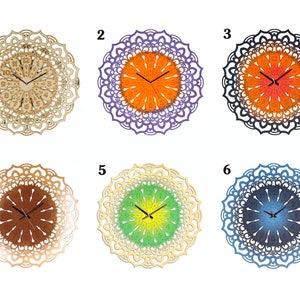 Mandala Clock, Mandala Wall Clock, Modern Wall Clocks, Large Wall Clock ...