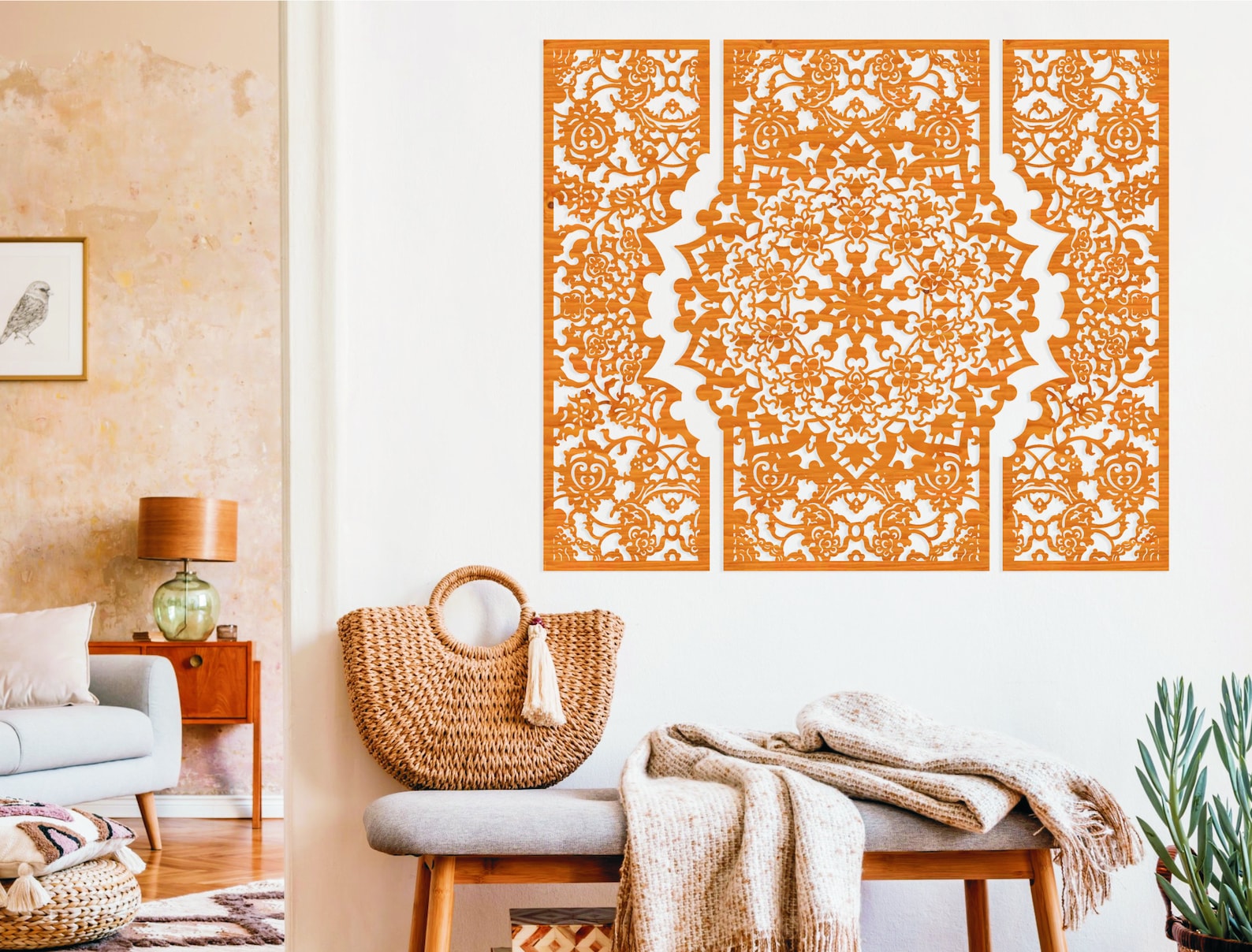 Large Set of Decorative Wall Panels, Wall Hanging, Wood Wall Art ...