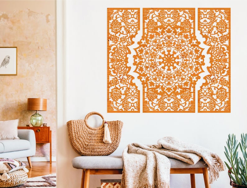 Large Set of Decorative Wall Panels, Wall Hanging, Wood Wall Art ...