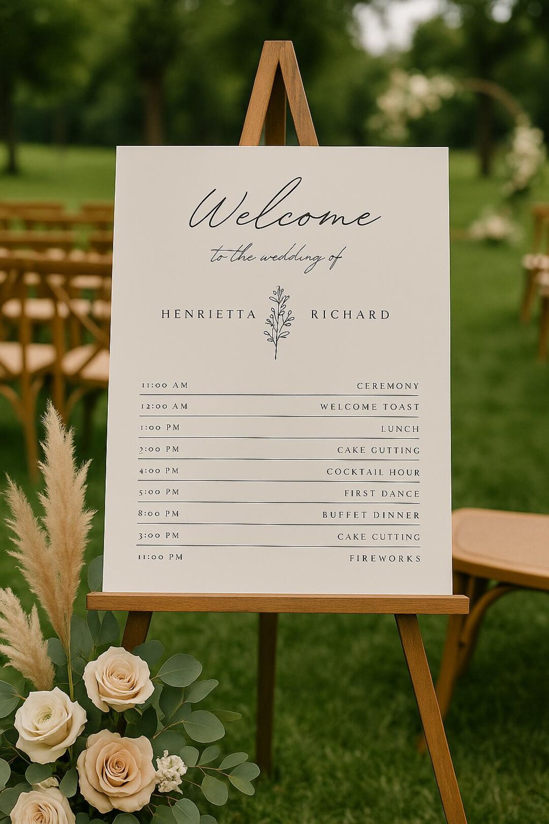 Wedding Timeline Sign | Editable Order of Events Template | Printable ...