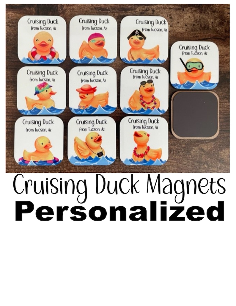 Cruising Duck Door Magnets, Personalized City and State Duck Door ...