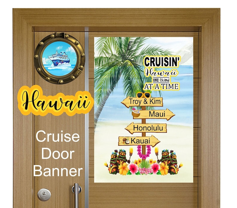 Magnetic Hawaii Cruise Door Decoration, Cruise Door Sign, Personalized ...