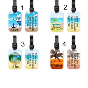 Set of 2 Personalized Cruise Travel Luggage Tags, Vacation Luggage Tags, Luggage Markers, Family ...